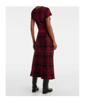 Polo Ralph Lauren Plaid Knit Midi Skirt