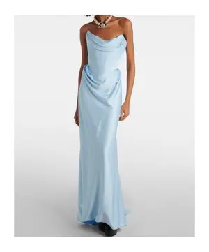 VIVIENNE WESTWOOD Galaxy Strapless Satin Gown - Blue