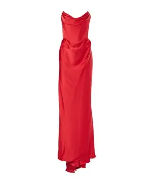 VIVIENNE WESTWOOD Off-shoulder Satin Gown - Red