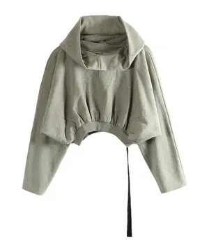 Rick Owens Cropped Hoodie - Gray