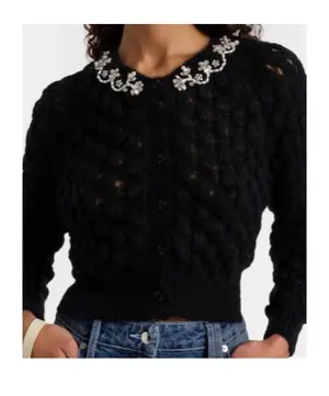 Simone Rocha Embellished Mohair-blend Cardigan