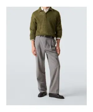 Auralee Mohair And Wool Polo Sweater