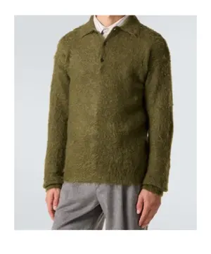 Auralee Mohair And Wool Polo Sweater