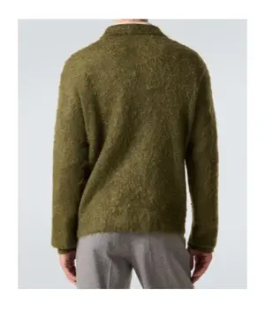 Auralee Mohair And Wool Polo Sweater