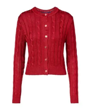 Ralph Lauren Cable-knit Silk Cardigan - Red
