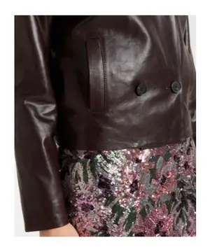 SELF-PORTRAIT Cropped Leather Jacket
