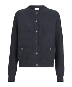 Brunello Cucinelli Sparkling Cashmere English Rib Cardigan - Blue