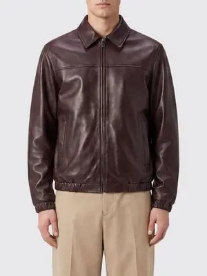 Canali Leather Zip-up Bomber Jacket - No