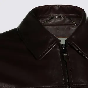 Canali Leather Zip-up Bomber Jacket - No