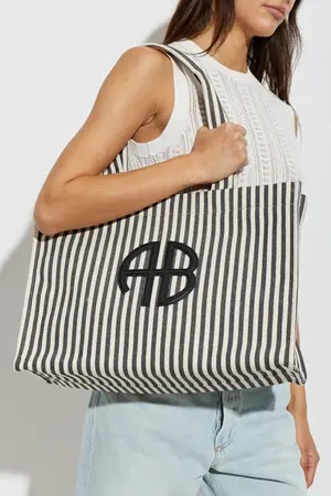 ANINE BING Striped Shoulder Bag
