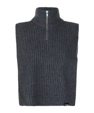 MAISON MARGIELA Ribbed Knit Turtleneck Vest With Half-zip Closure