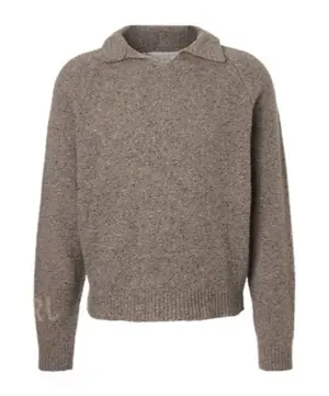 ERL Wool-blend Split High-neck Sweater - Gray