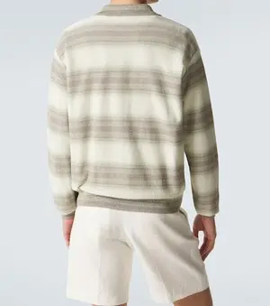 Auralee Striped Cotton And Silk Cardigan