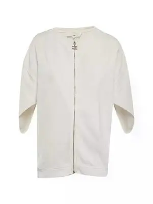 Elisabetta Franchi Oversized Zip-front Jacket - Neutrals