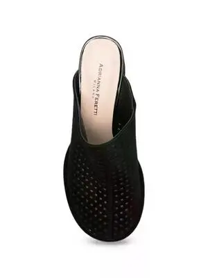ADRIANNA FERETTI Perforated Block-heel Mules