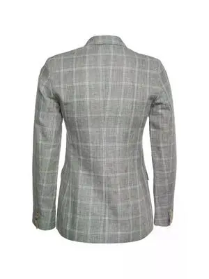 Sandro Plaid Double-breasted Blazer