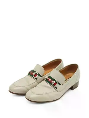 Gucci Horsebit Web Loafers - Neutrals