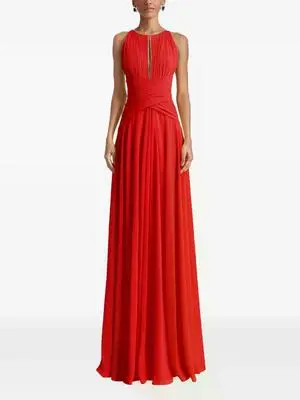 GEMY MAALOUF Embellished Draped Dress - Red