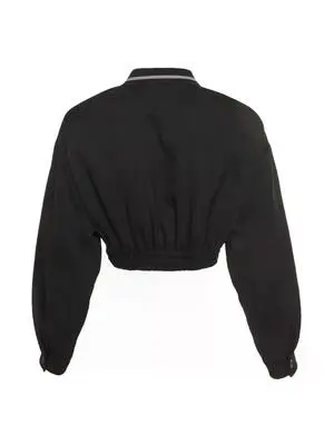 Miu Miu Logo Patch Zip-up Blouson Jacket