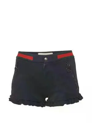 Gucci Ruffle Shorts With Web Stripe Detail