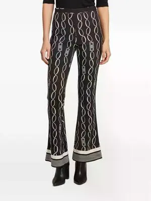 Elisabetta Franchi Chain-print Flared Trousers