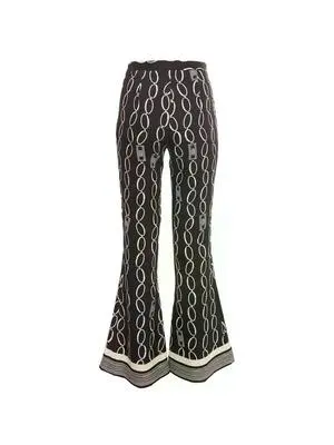 Elisabetta Franchi Chain-print Flared Trousers