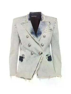 Balmain Double-breasted Denim Jacket - Blue
