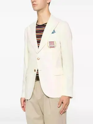 MANUEL RITZ Logo-embroidered Peak-lapel Jacket
