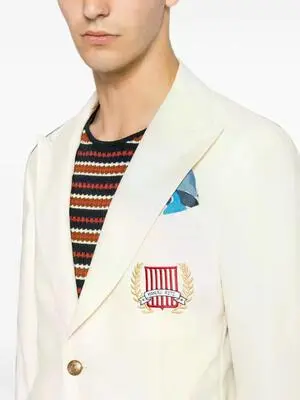 MANUEL RITZ Logo-embroidered Peak-lapel Jacket