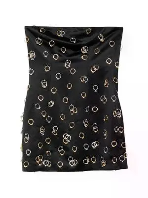 Cynthia Rowley Ring Embellished Strapless Mini Dress - Black