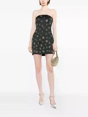 Cynthia Rowley Ring Embellished Strapless Mini Dress