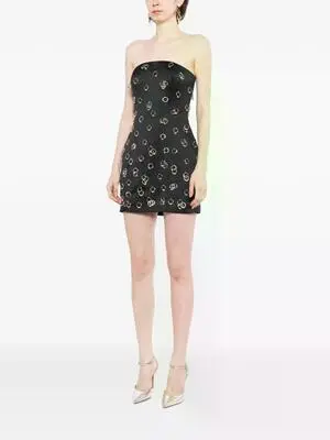 Cynthia Rowley Ring Embellished Strapless Mini Dress