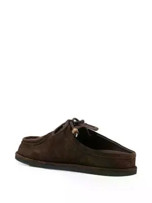ADRIANNA FERETTI Embellished Suede Mules