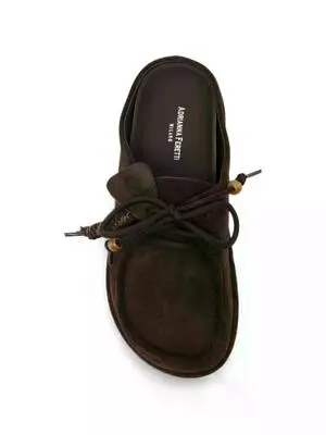 ADRIANNA FERETTI Embellished Suede Mules