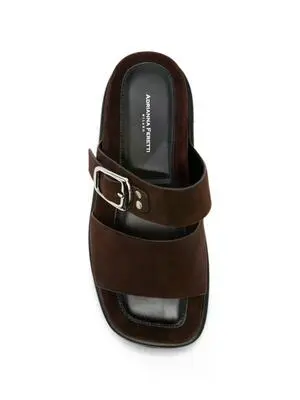 ADRIANNA FERETTI Suede Sandals With Buckle Fastening