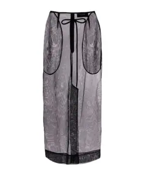 Simone Rocha Bow-detail Tulle Midi Skirt - Gray
