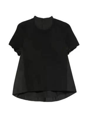 Sacai Pleated Back T-shirt - Black