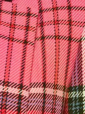 AREA Crystal-link Chain Detail Plaid Cropped Jacket