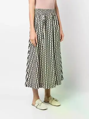 BY MALENE BIRGER Tarrana Wavy-stripe A-line Midi Skirt