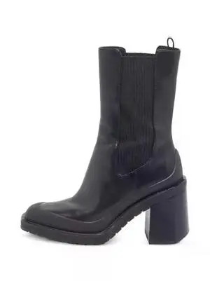 Tory Burch Leather Square Toe Block Heel Boots