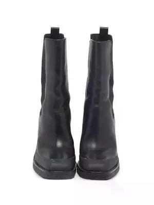 Tory Burch Leather Square Toe Block Heel Boots