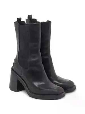 Tory Burch Leather Square Toe Block Heel Boots