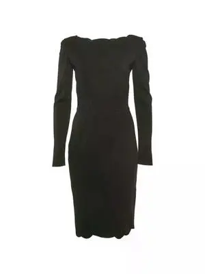 Valentino Garavani Long Sleeve Wool Mini Dress - Black