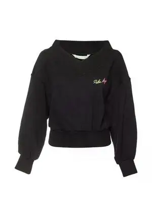 Palm Angels Embroidered Off-shoulder Sweatshirt