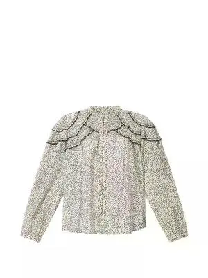 MARANT ETOILE Christa Polka-dot Cotton Top - Neutrals