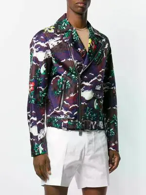 Dsquared2 Tropical Print Biker Jacket
