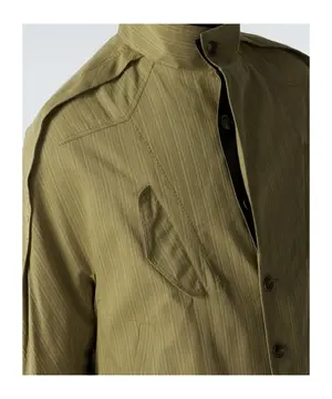 KIKO KOSTADINOV Egret Pinstripe Cotton Blend Jacket