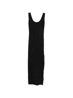 Wardrobe.NYC Side-slit Scoop-neck Midi Dress - Black