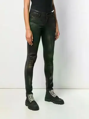 DIESEL® Stretch Cotton Skinny Jeans With Brush Stroke Print
