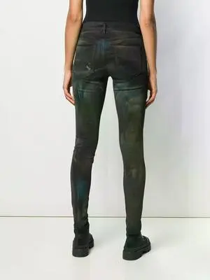 DIESEL® Stretch Cotton Skinny Jeans With Brush Stroke Print